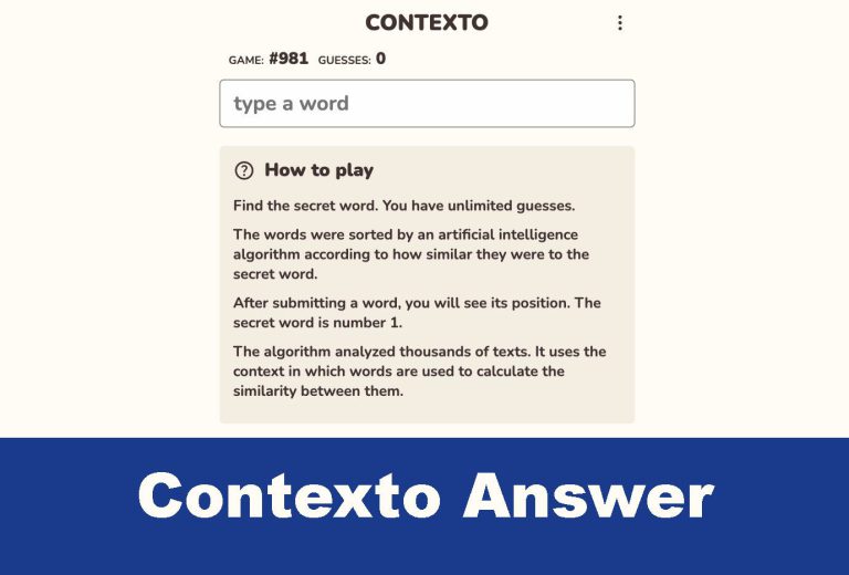 Contexto Answer - Today Contexto Game Answers and Hints